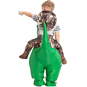 GOOSH Inflatable Dinosaur Costume for Kids Halloween Costumes Boys Girls 55IN Funny Blow up Costume for Halloween Party Cosplay