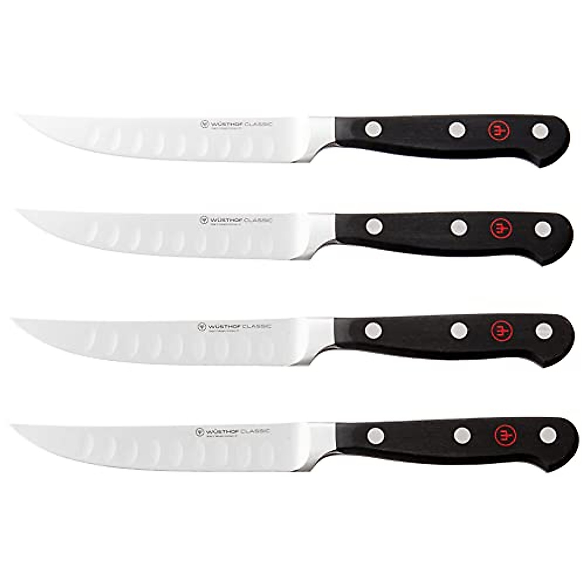 WÜSTHOF Classic 4-Piece Hollow Edge Steak Knife Set