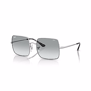 Ray-Ban Women's RB1971 Square Evolve Polarized Sunglasses, Silver/Photochromic Azure Gradient Blue, 54 mm + 1