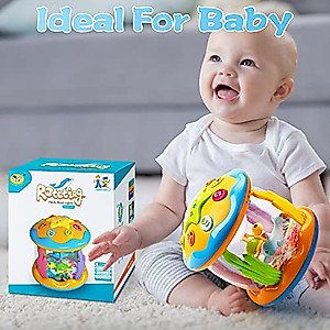 Ednzion Baby Toys 6 to 12 Months - Ocean Rotating Light Up Infant Toys 6-12 Months, Tummy Time Toys for Babies 6-12 Months, 1 Year Old Boy Girl Gifts, Musical Crawling Toy for 6M+ Toddlers