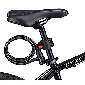 Schwinn Bike Key Lock in Braided Steel Cable, 2 Keys Included, 4 feet x 12mm Anti Theft Bicycle Lock, Security Level 3