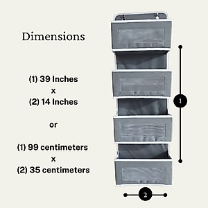 Over The Door Hanging Storage Organizer for Toys, Clothes, or Toiletries with Spacious Pockets for Bedroom, dorm, Nursery, etc by DLC ESSENTIALS (Gray)