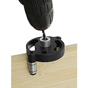 Nicoport Doweling Jig Kit Aluminum Alloy Dowel Drilling Guide 6/8/10mm High Precision Handheld Hole Punching Locator Self Centering Drill Guide Woodworking Tool for Furniture Repair Wood Craft