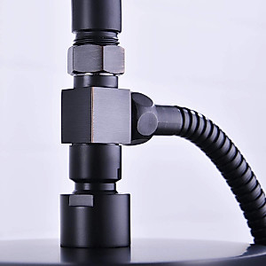 1/2" Brass Bronze 3 Way Diverter, Hose Fitting Tee, T Shape Adapter Connector for Angle Valve Hose, Bath Shower Arm, Toilet Bidet Sprayer Faucet, Oil Rubbed Bronze Finished