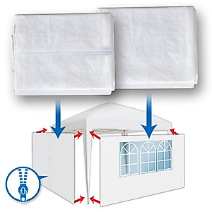 BenefitUSA Sidewalls 10'X6.4' Size for Tent Outdoor Pop Up Canopy Gazebo Marquee with Zipper&Window