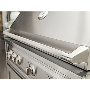 NewAge Products Signature Series 6 Piece Outdoor Kitchen Cabinet Set, Stainless Steel 5-Burner BBQ Liquid Propane Gas Grill, Compact Family Patio Barbecue Grilling Set, Ivory Travertine, 68580