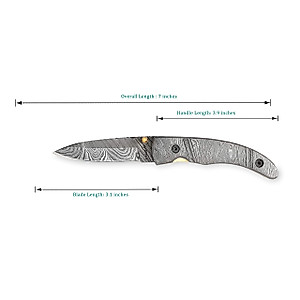 Perkin Knives Handmade Damascus Hunting Foldable Knife