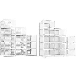 Pinkpum 12 Pack Shoe Storage Boxes Fit for Size 11 12Pack Shoe Ogranizer for Closet Fit for Size 9 12Pack