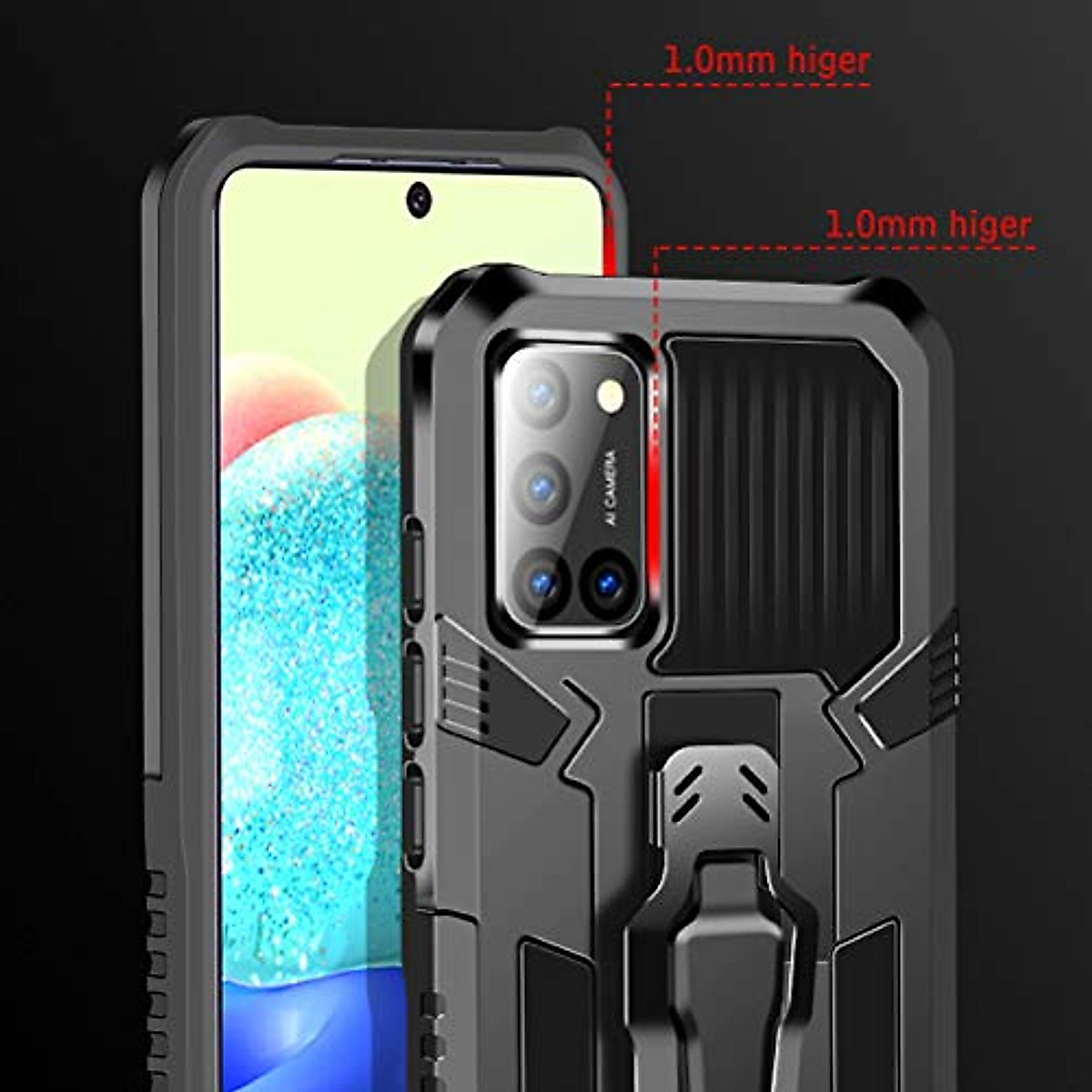 Grandcaser Case for Oppo Reno2 Z Ultra-Thin PC+TPU Luxury Shockproof Back Cover Armor Bumper Bracket Anti Fall Protective Cover for Oppo Reno2 Z/F 6.53" -Grey