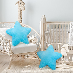 Sumind 2 Pcs 15.7 Inch Star Pillow Plush Star Throw Pillow Cute Pillows Aesthetic 3D Star Throw Stuffed Cushion Decorative Gift Room Decor for Bedroom Sofa Chair(Blue)