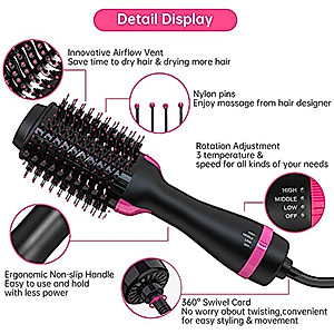 Hair Dryer Brush Blow Dryer Brush in One, Professional Hot Air Brush 4 in 1 One Step Hair Dryer and Styler Volumizer with Negative Ion for Drying, Straightening, Curling, Salon for All Hair Types