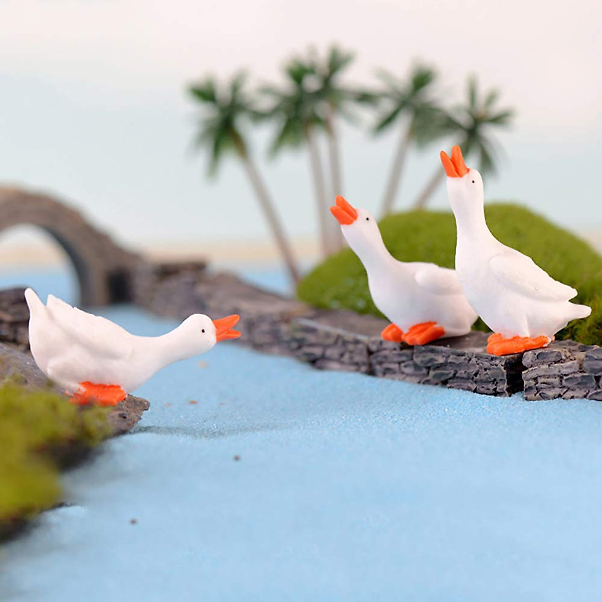 zdfYYkzdf 3Pcs Miniature Goose Desktop Ornaments Bonsai Mininature Landscape Decoration for Fairy Garden Home Car Crafts Decor 3pcs