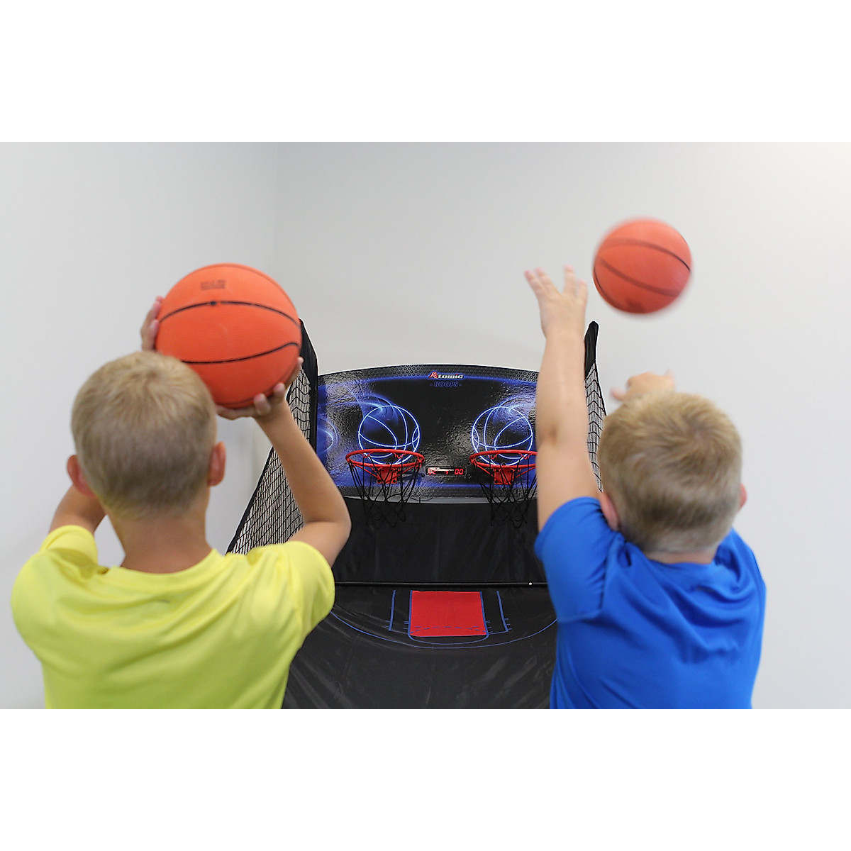 Atomic Jumpball Deluxe Double Electronic Basketball Shootout Includes Four Mini Basketballs and Inflating Air Pump