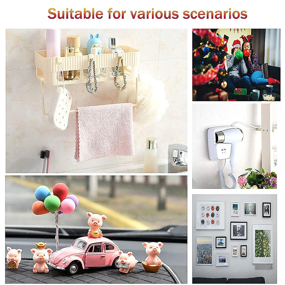 Double Sided Tape, Waterproof Heavy Duty Foam Tape, 36.5FT Length, 0.4 Inch Width for Car, Home Decor, Office Decor