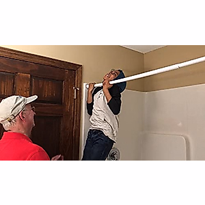 PAW International Stick to Stay Shower Curtain Rod Support Holder Retainer | 3M VHB Adhesive (Best!!) | Waterproof | No Drilling | Stick On | Crystal Clear | 2 Pack | Max Load 60 lbs - Max 1-1/2" Rod