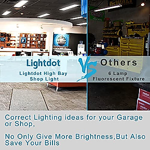 Lightdot 2 Pack LED High Bay Shop Light, 2FT (Large Area Illumination) 150W [Eqv.600W MH/HPS] 5000K Commercial Warehouse Linear Hanging Light for Workshop Energy Saving Upto 5600KW*2/5Yrs(5Hrs/Day)