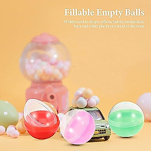 ABOOFAN Gum 50pcs Small Round Capsules Clear Containers Toys Empty Fillable Capsules Twisted Balls for Gumball Vending Machines Surprise Gift Vending Machine