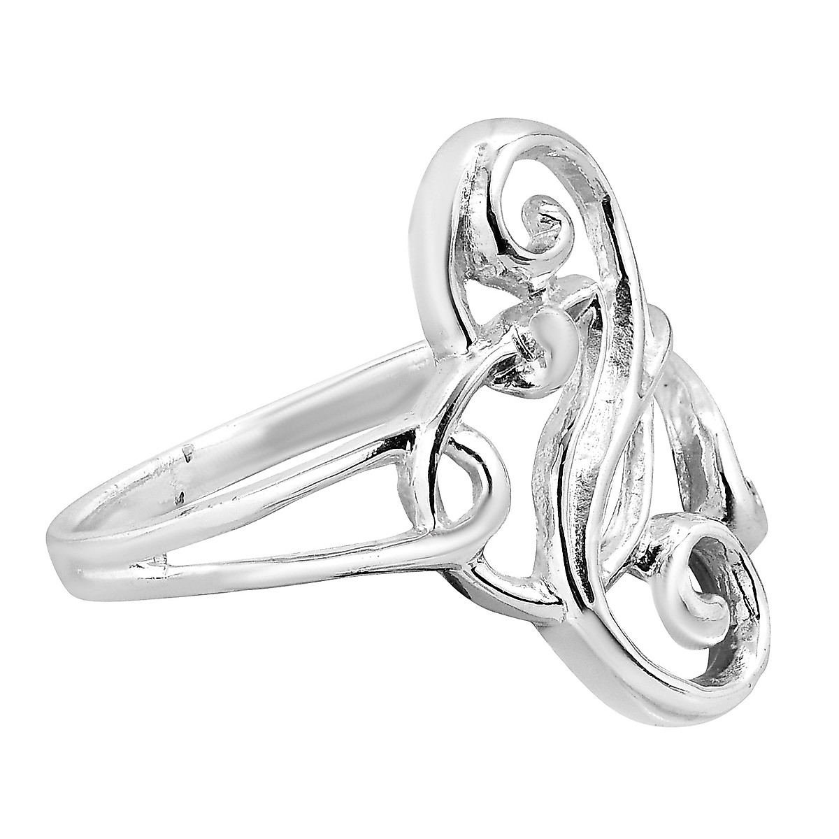 AeraVida Classic Filigree Swirl .925 Sterling Silver Ring | Statement Fashion, Promise Ring, Couple Unisex Ring | Size 9