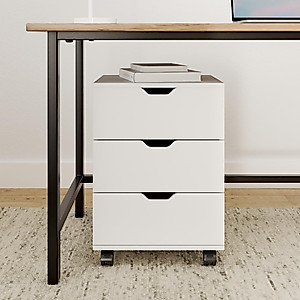 STARY Fully Assembled 3 Drawer Wood Rolling File Cabinet