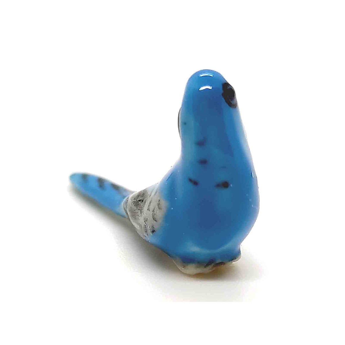 SSJSHOP Macaw Bird Micro Tiny Dollhouse Figurines Ceramic Hand Painted Animals Collectible Small Gift Home Garden Decor (Blue Pendent)