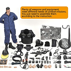 YEIBOBO ! Highly Detail Special Forces 12inch Action Figure SWAT Team (ASSUALTER)