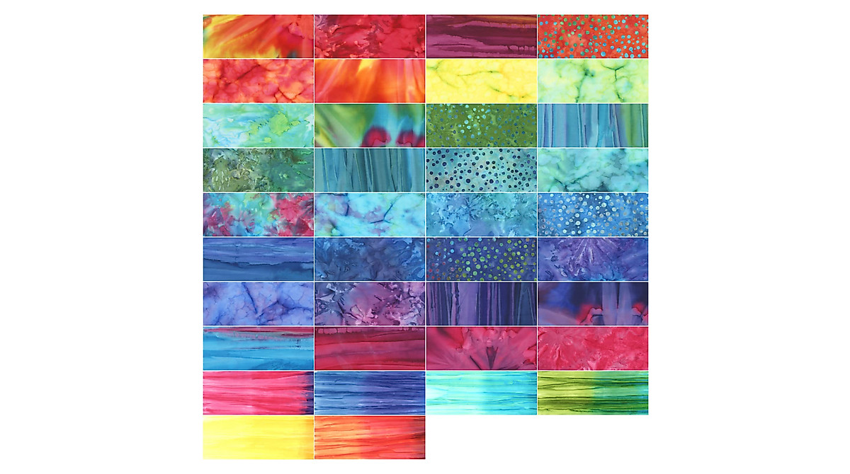 Color Crush Batiks Charm Pack by Moda; 42-5" Precut Fabric Quilt ...
