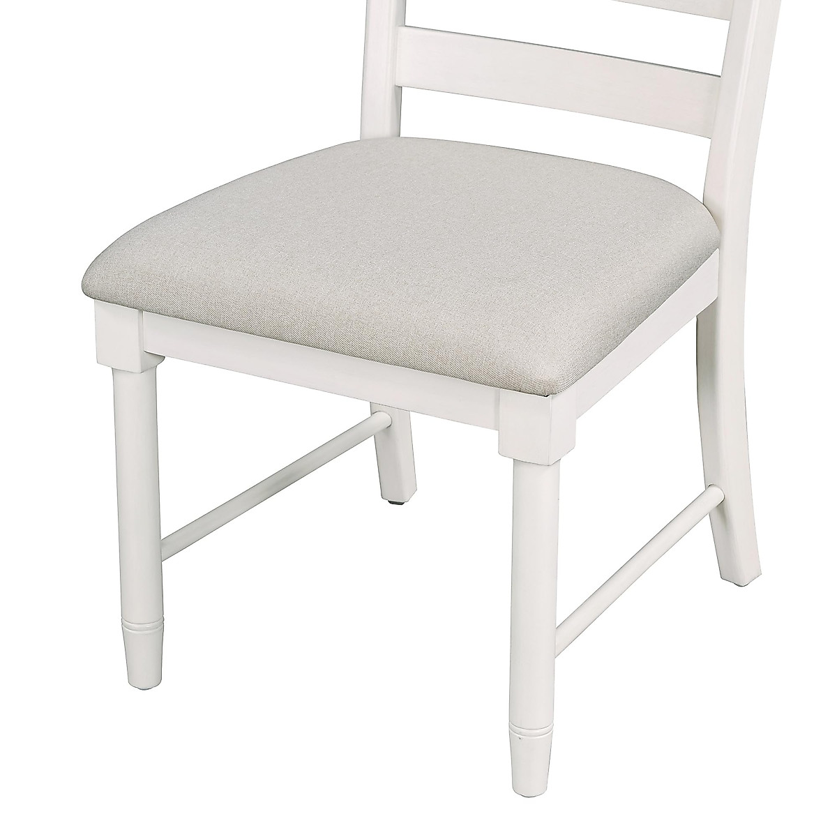 Quarte 5-Piece Retro Round Dining Table Set with Wood Extendable Dining Table and 4 Upholstered Dining Chairs, Compact Table Set for Small Kitchen Room (Off White/Extendable)