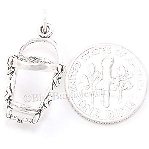 New Baby Basket Charm Pendant Opens to Baby Moveable 925 Sterling Silver Jewelry 3D BLU0564BUNN