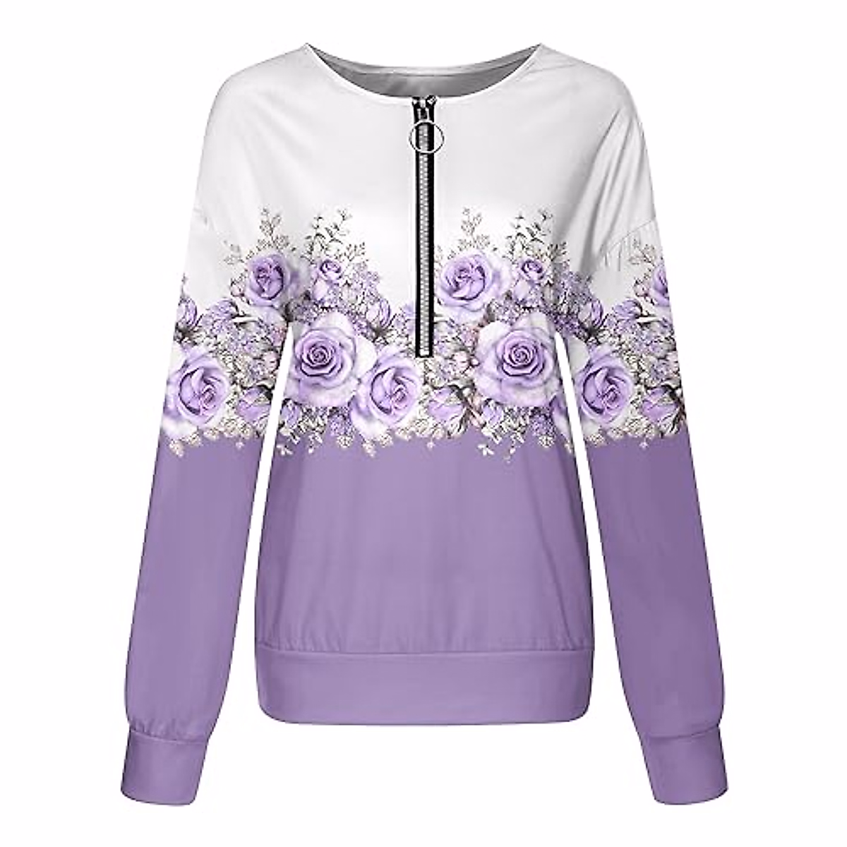 JJHAEVDY Christmas Women Fashion Sweatshirts Comfort Sweatshirt Button Up Loose Fit Tshirts Graphic Pullover Quarter Zip Sweatshirt Women Tunic(1-Purple,Large)