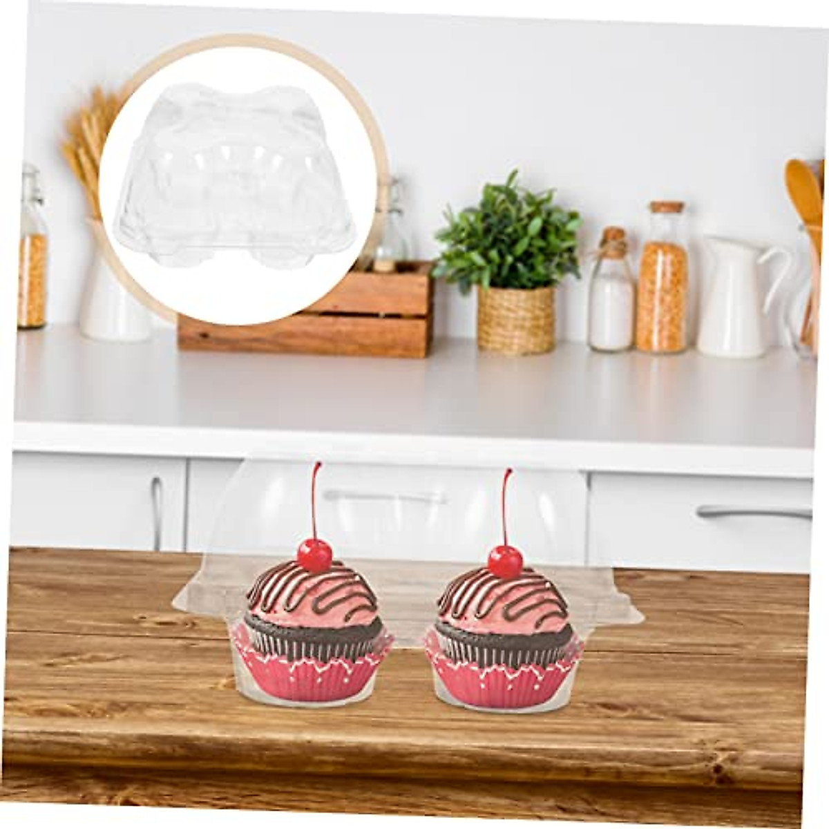 NOLITOY 30 Pcs Four Piece Cake Box Cupcake Carrier Muffin Gifts Carriers Cupcake Transport Container Plastic Food Containers Egg Tart Container The Pet Clamshell Household Dessert