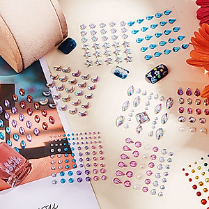 Hicarer 15 Sheets Eye Body Face Nail Gems Rhinestone Stickers Face Gem Festival Self Adhesive Rhinestones Stickers for Women Accessory DIY Makeup Nail Decorations (Chic Style)