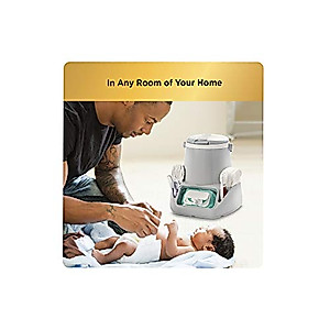 Playtex Diaper Genie Quick Caddy, Mini Portable Diaper Pail with Improved Lid Closure, Includes 270 Count Refill Cartridge(Pack of 1)