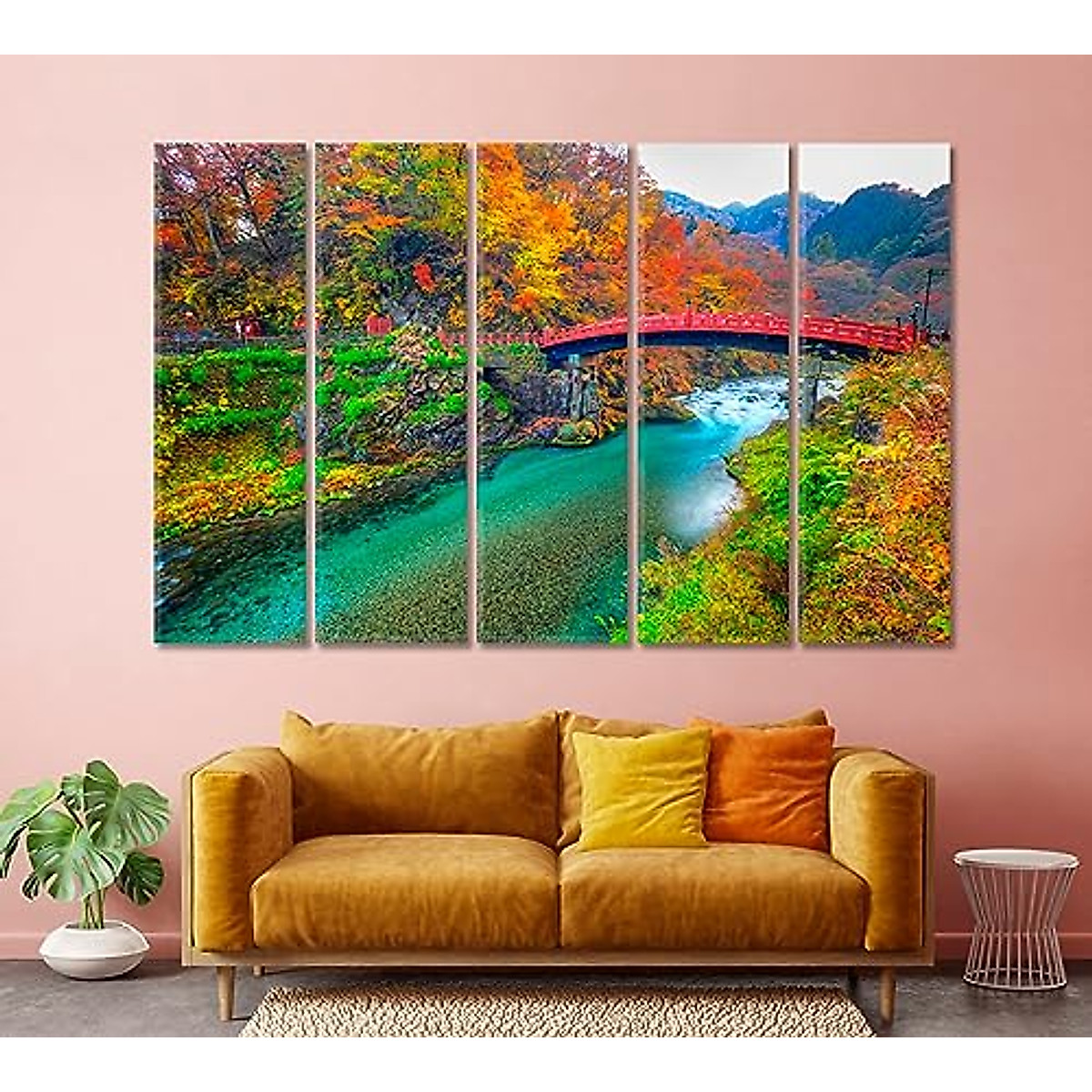 Shinkyo Bridge in Autumn Season Japan Canvas Print 5 Panels / 36x24 inches