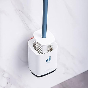 SAAKO Silicone Toilet Bowl Brush Plastic Toilet Brush Home Bathroom Toilet Cleaner Brush with Vent Holder for Bathroom Accessories