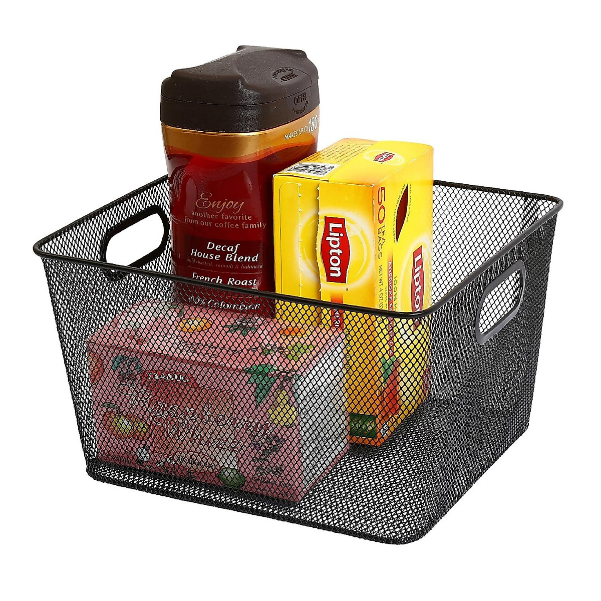 Mesh Open Bin Storage Basket Organizer for Fruits, Vegetables, Pantry Items Toys 2041 (1, 10 X 8.8 X 5.8)