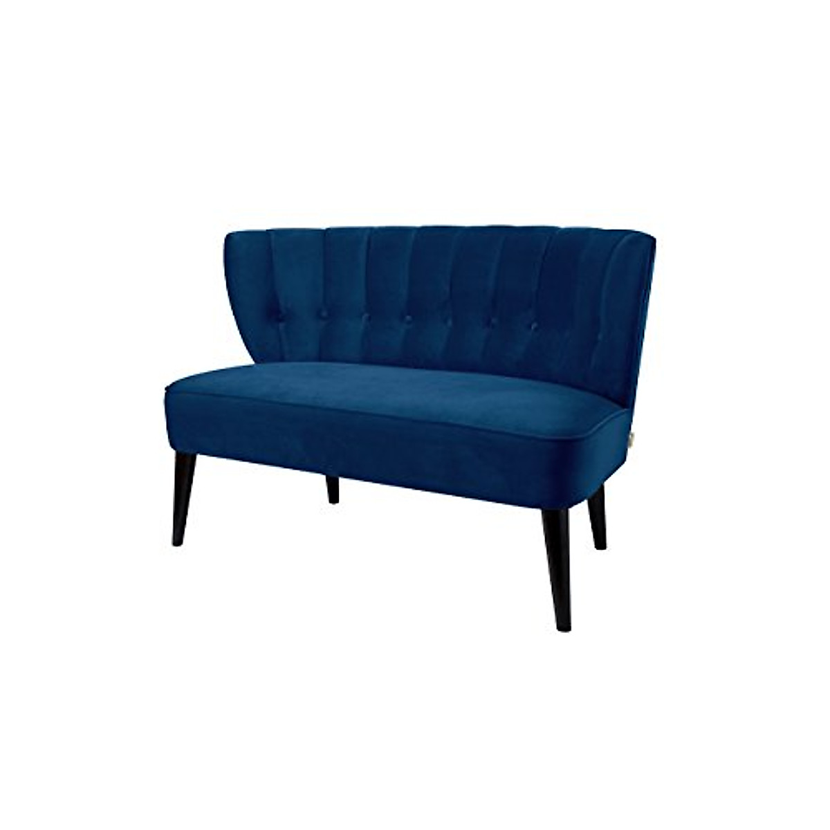 Jennifer Taylor Home Becca Channel and Button Tufted Settee, Navy Blue