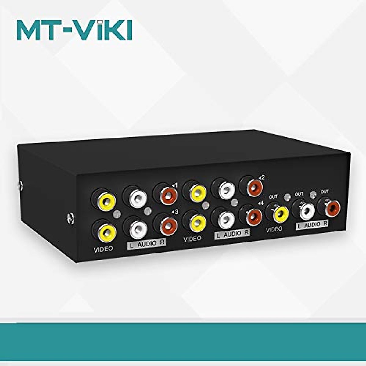 MT-ViKI 8 Way AV RCA Switch, 8 in 1 out Composite Video L/R Audio Switcher Selector Box for DVD Player, SNES, N64, PS2/3 Game Consoles