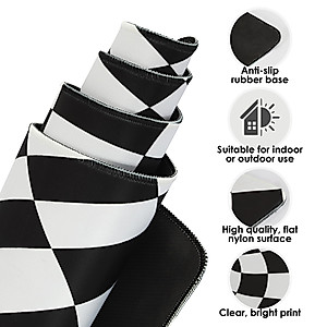 Unusuall 3D Optical Illusion Rug - Vortex Illusion Floor Mat for Door Entrance, Bathroom, Stairs, playroom, Living Room, or Area (Black and White, 26.5 x 17 Inch)