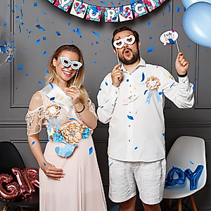 XINRUI Floral Maternity Sash Mummy Daddy to Be Corsage Pin Set Blue Teddy Bear Baby Shower Sash Belly Belt Flower Pregnancy Photo Props Maternity Photography (Champagne)