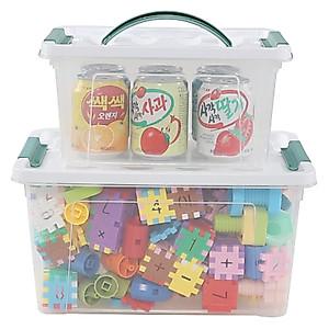 Wekioger 14 Quart & 6 Quart Plastic Latching Storage Boxes with Handle, 2-Pack Clear Lidded Storage Box Bin