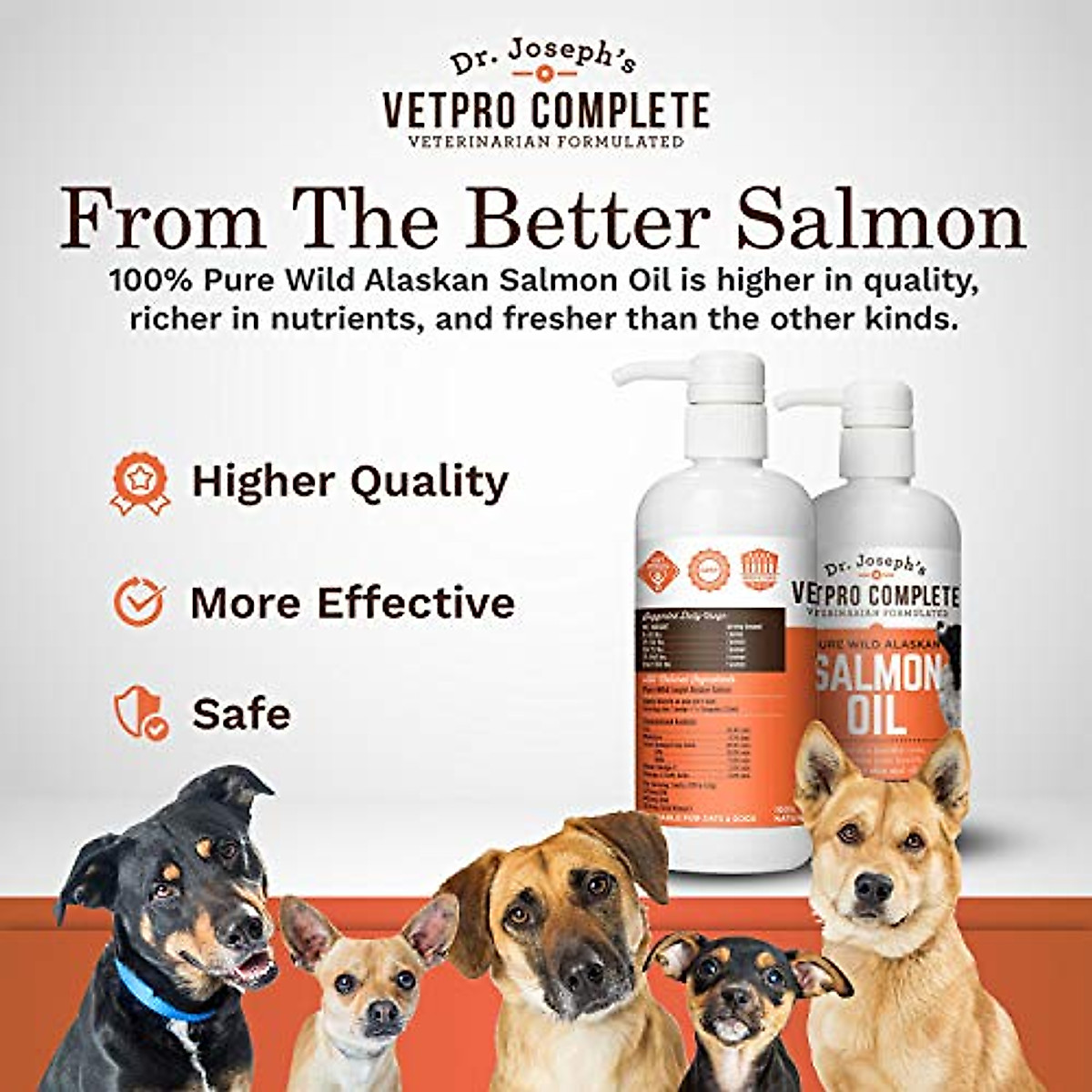 100% Pure Wild Alaskan Salmon Oil for Dog & Cat Food - Large 16 oz - Omega 3 & 6 Liquid Fish Oil Supplement - Supports Healthy Coat & Joints - Helps Dry Skin & Allergies