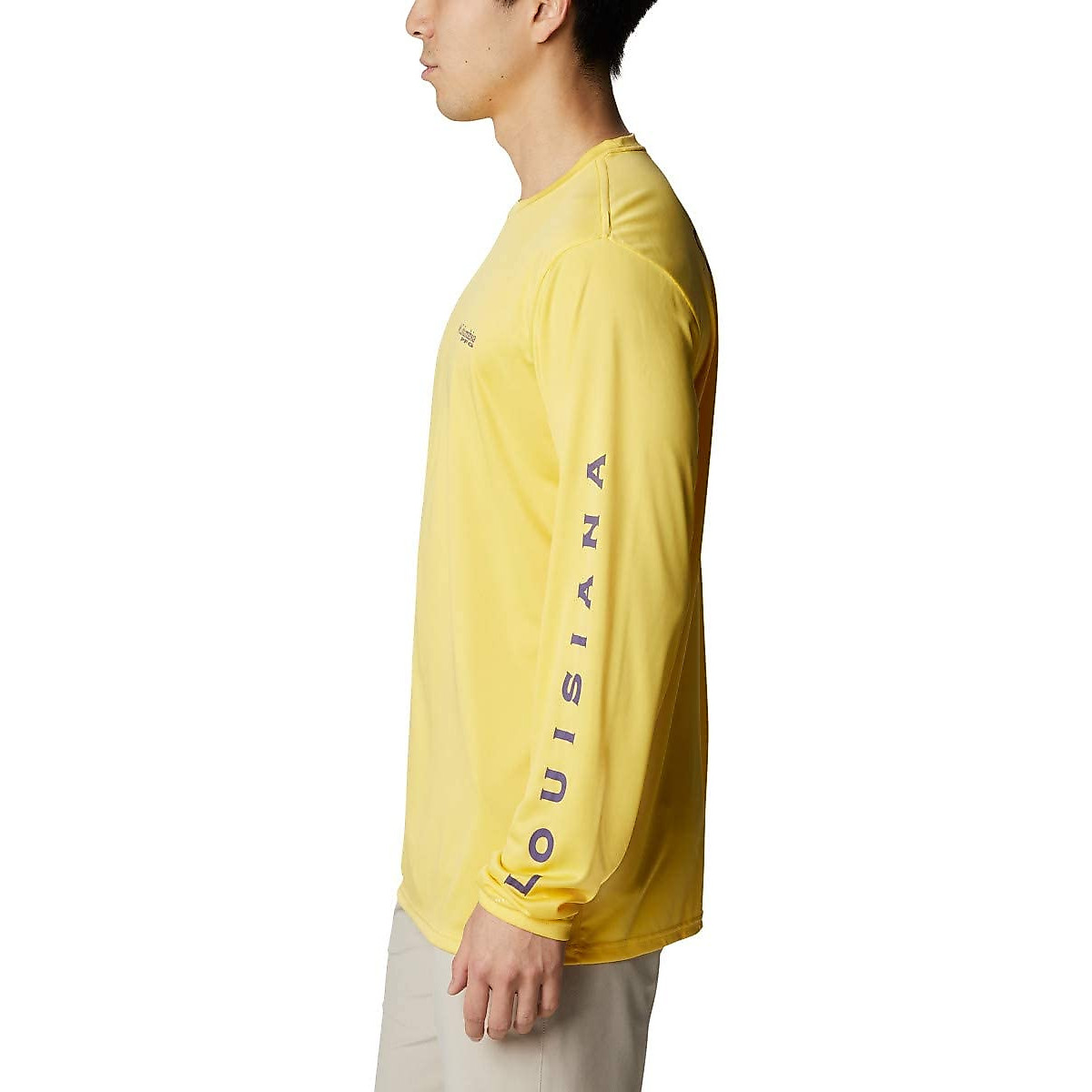 Columbia Men’s PFG Terminal Tackle Destination Long Sleeve, Sun Protection, Sun Glow/Louisiana, Large