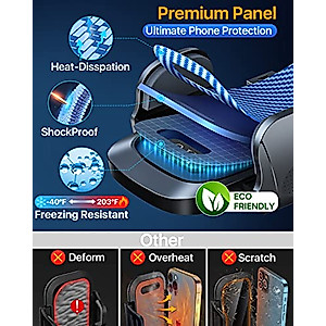 HTU Cell Phone Holder for Car [Upgraded Super Suction & Stable] Handsfree Car Phone Holder Mount Dashboard Windshield Air Vent Car Mount for iPhone 14 13 12 Pro Max Samsung Smartphones & Car Truck