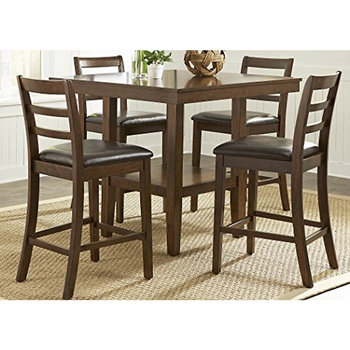 Liberty Furniture Hampton Medium Brown 5 Piece Gathering Table Set