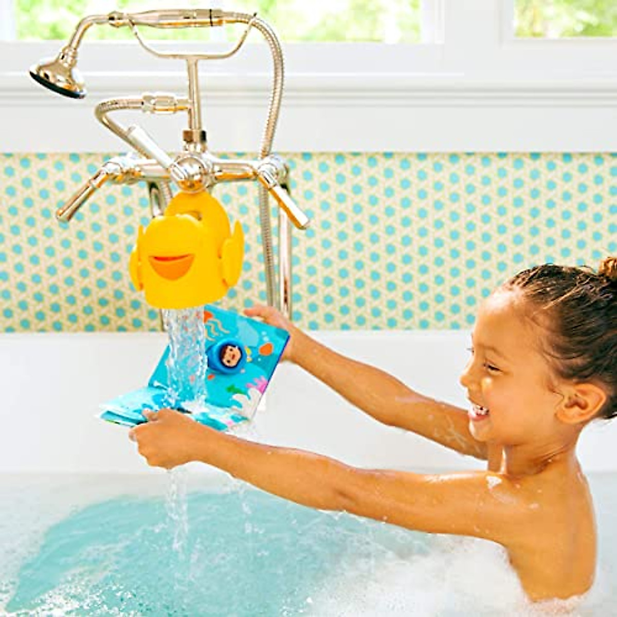 Munchkin® Beak™ Bath Spout Cover Safety Guard with Built-in Bubble Bath Dispenser, Yellow
