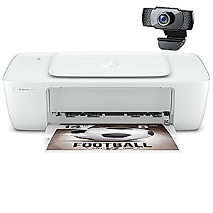 HP Deskjet 1255 Compact Wired Single-Function Color Inkjet Printer for Home Office, White - Print Only, USB Connectivity, Manual 2-Sided Printing, 4800 x 1200 dpi, 8.5" x 14", Cbmou External Webcam
