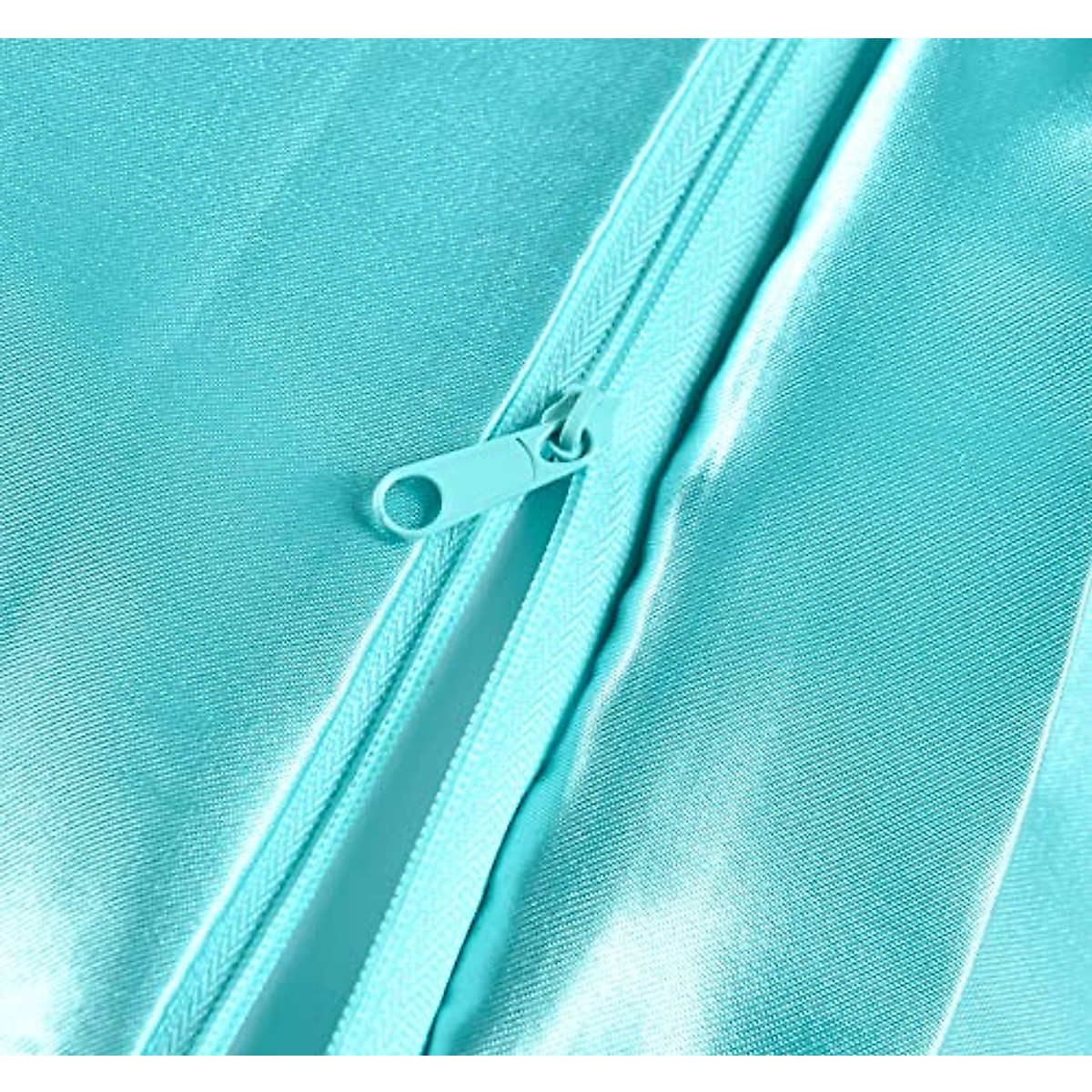 Alexandra's Secret Home Collection Satin Pillowcase for Hair and Skin, Pack of 2 - Feels Like Real Silk Pillow Cover - Satin Pillow Cases Set of 2 with Zipper Closure (Aqua, Standard)