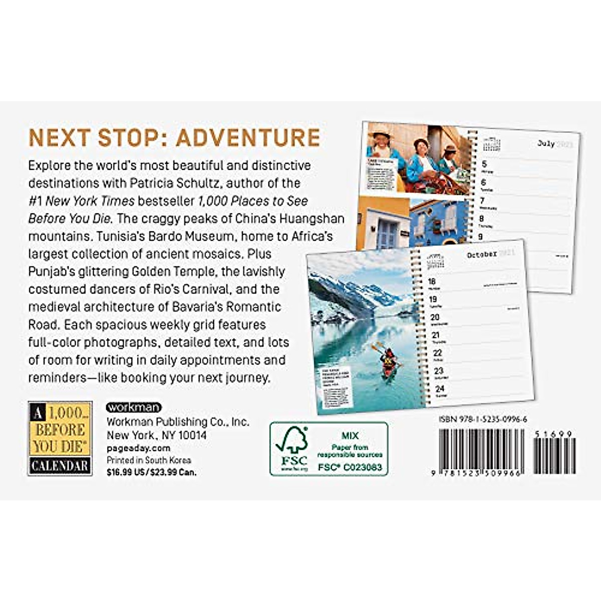 1,000 Places to See Before You Die Engagement Calendar 2021