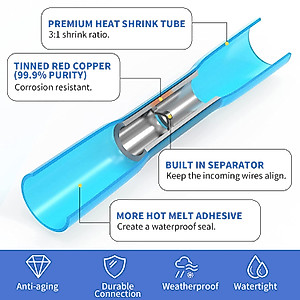 Crimping Tool Qibaok Ratcheting Wire Crimper for Heat Shrink Connectors with 250pcs Heat Shrink Wire Connectors for AWG 20-10