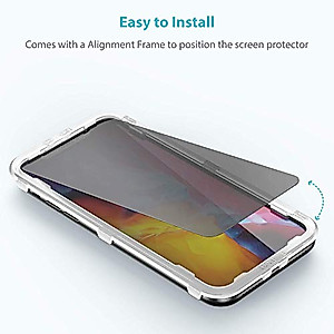 SYNCWIRE Privacy Screen Protector for iPhone 11/XR 6.1'', 2-Pack Unbreakable Anti Spy Tempered Glass Saver Black[Easy Installation Frame][10X Stronger][Bubble Free][Sensitive Touch]